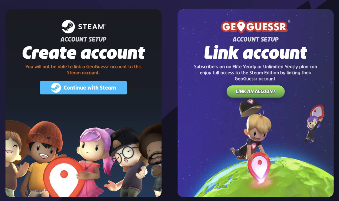 Linking Geoguessr account to Steam profile – GeoGuessr